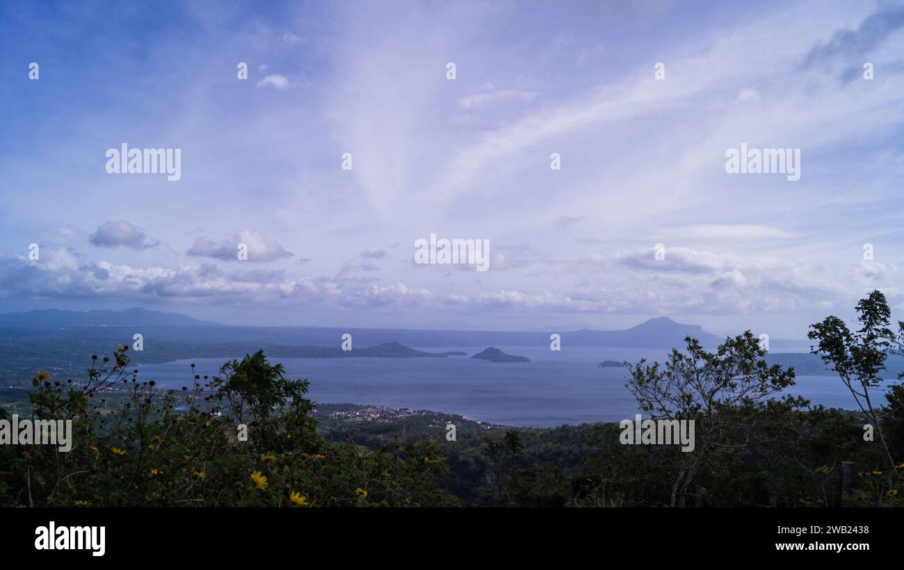 A photograph of the Taal lake in Tagaytay, Cavite, Philippines Stock ...