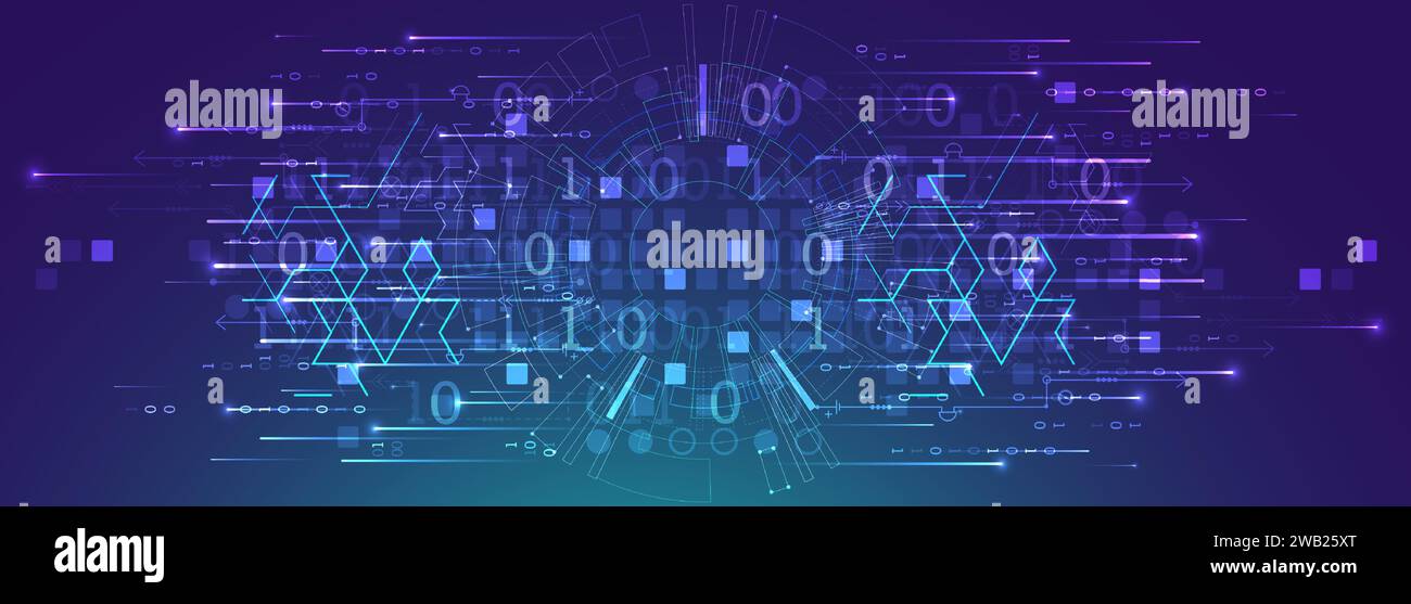 Handmade abstract technology concept. Circuit board, high computer color background. Vector ...