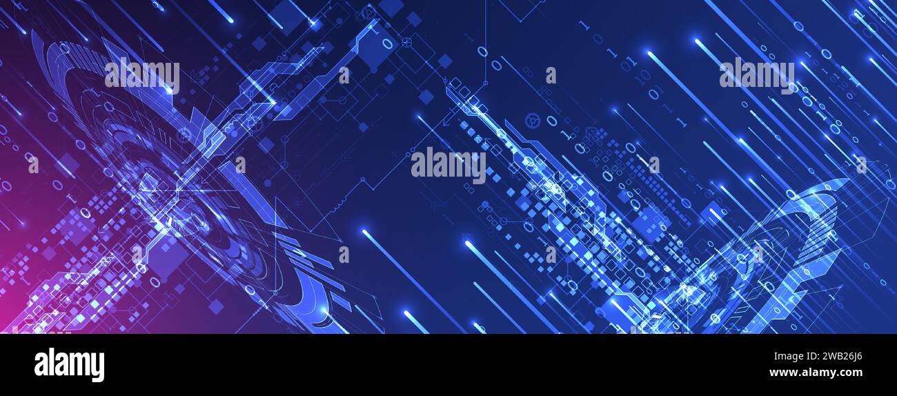 Handmade abstract technology concept. Circuit board, high computer color background. Vector ...