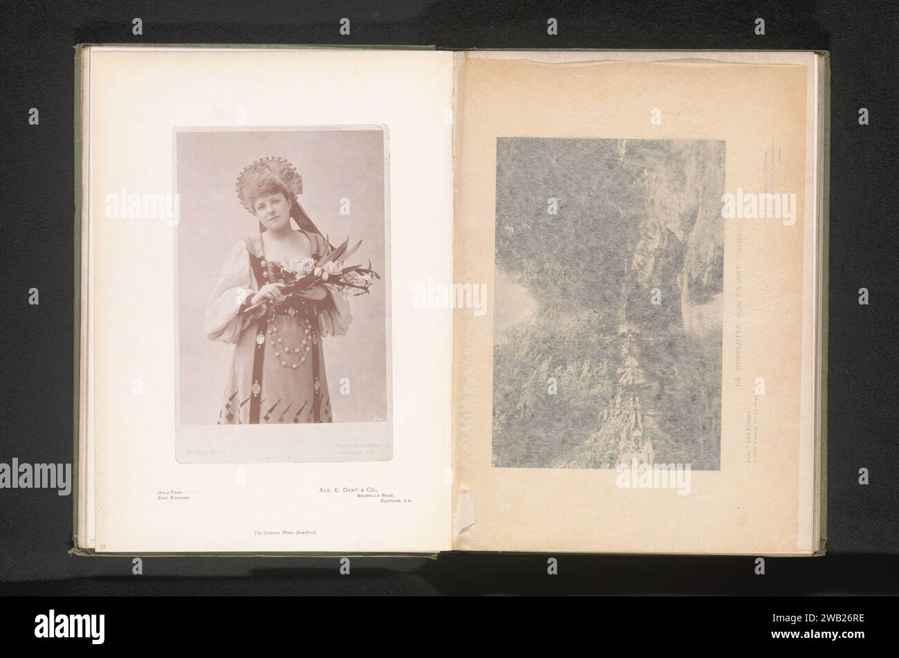 Reproduction of a portrait of an unknown woman with flowers by Alfred ...