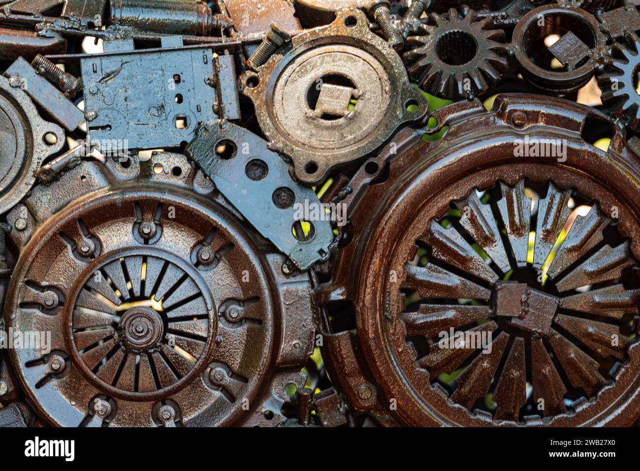 A closeup of a random assortment of mechanical components Stock Photo ...