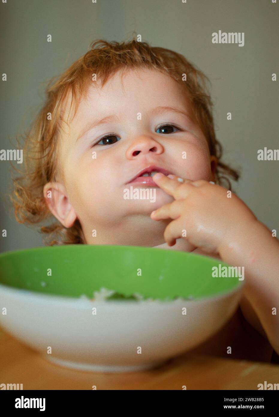 Happy family kid enjoy lunch hi-res stock photography and images - Alamy