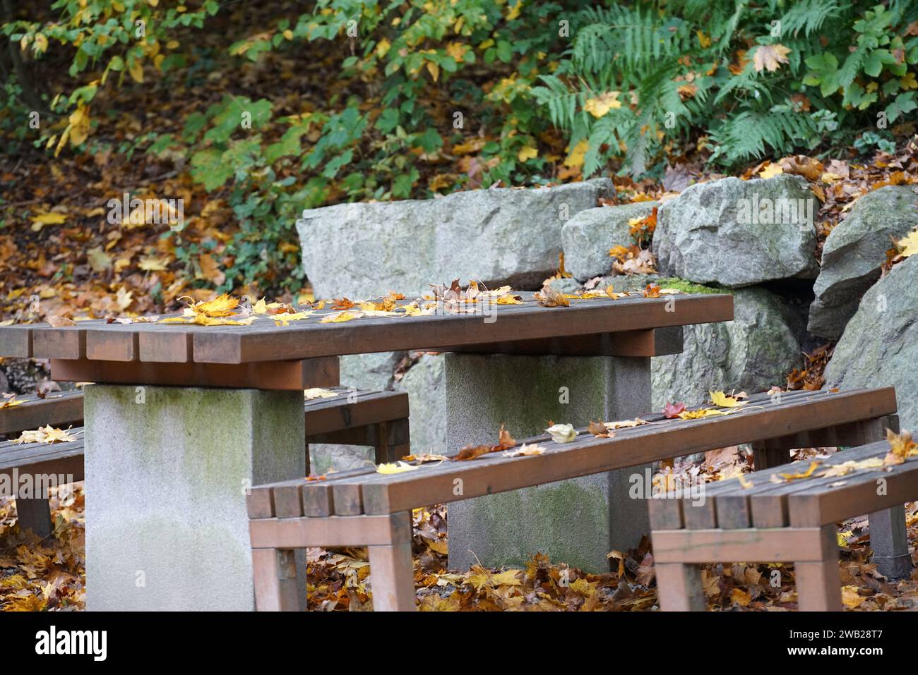 Outdoor living with seating in nature for relaxation Stock Photo - Alamy