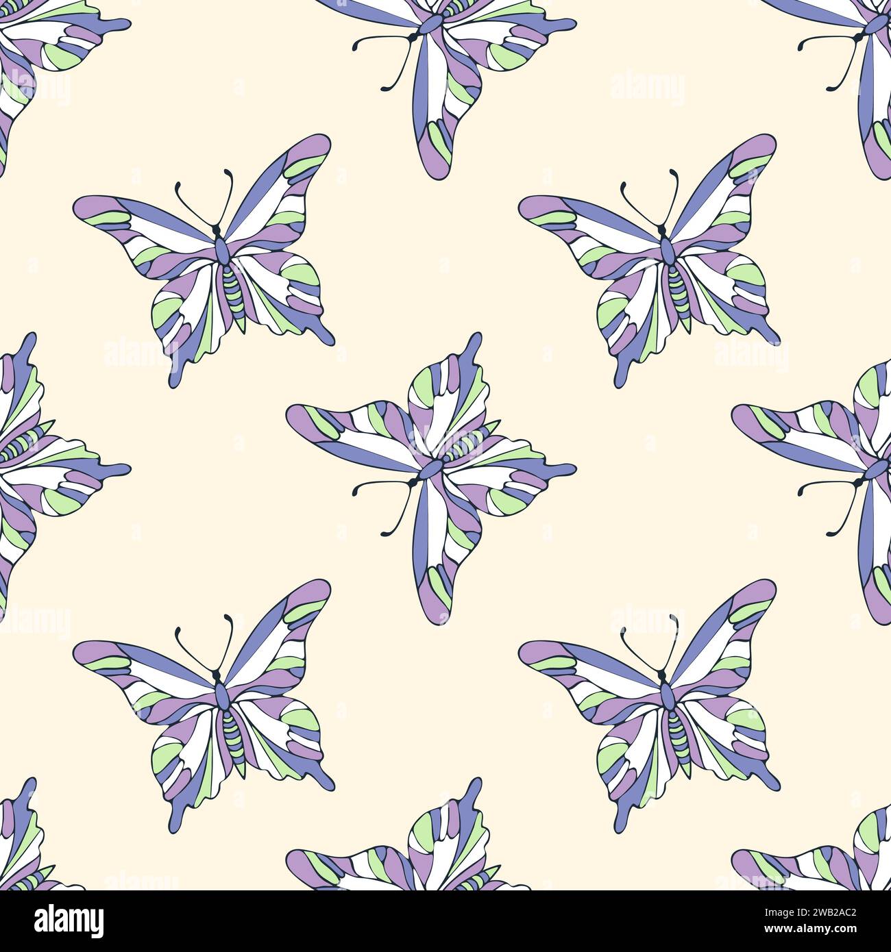 Spring butterflies pattern. Vector illustration Stock Vector Image ...