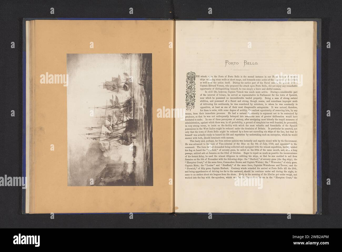 Reproduction of a painting from the Battle of Portobello, Anonymous, c ...