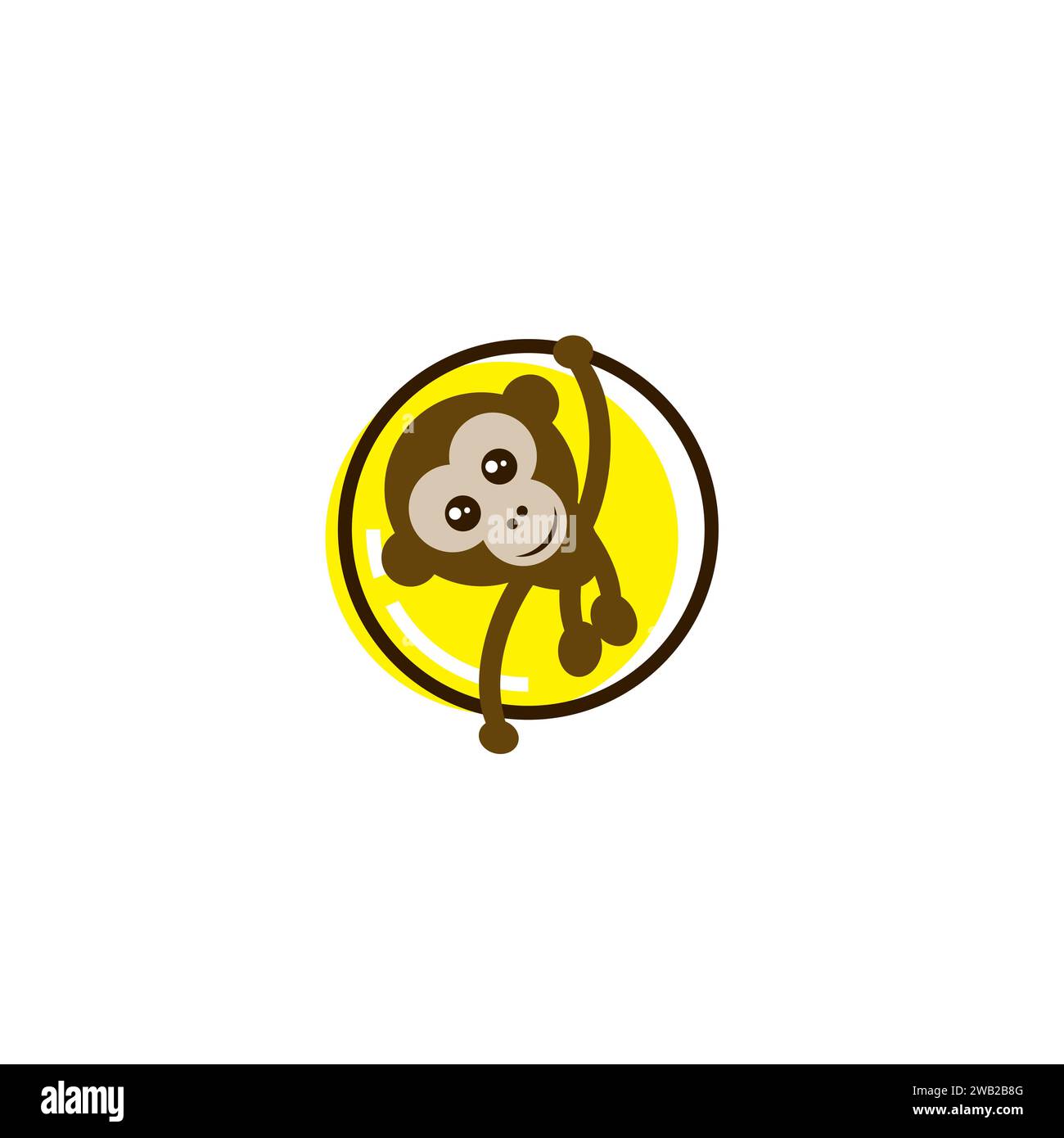Cute cartoon monkey hanging hi-res stock photography and images - Alamy