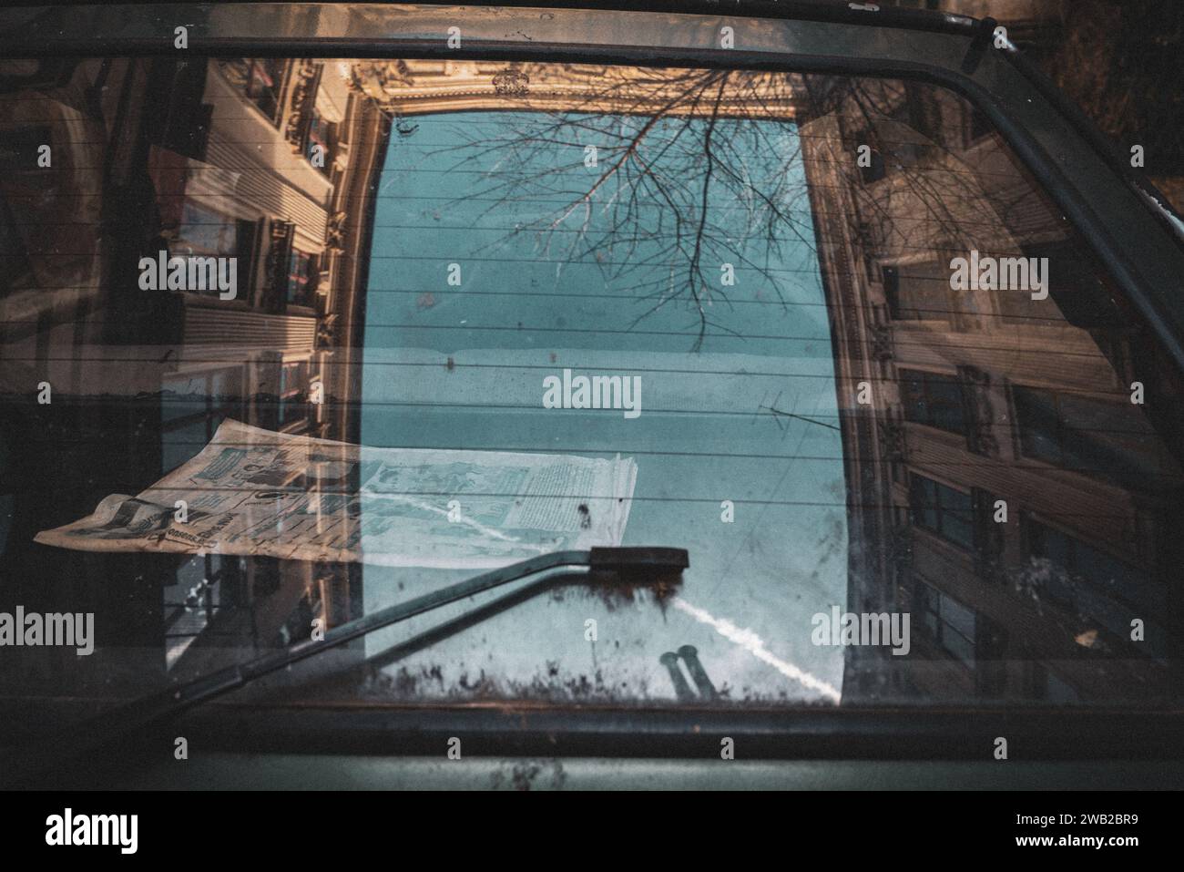 Random window reflections in Bucharest, Romania Stock Photo - Alamy