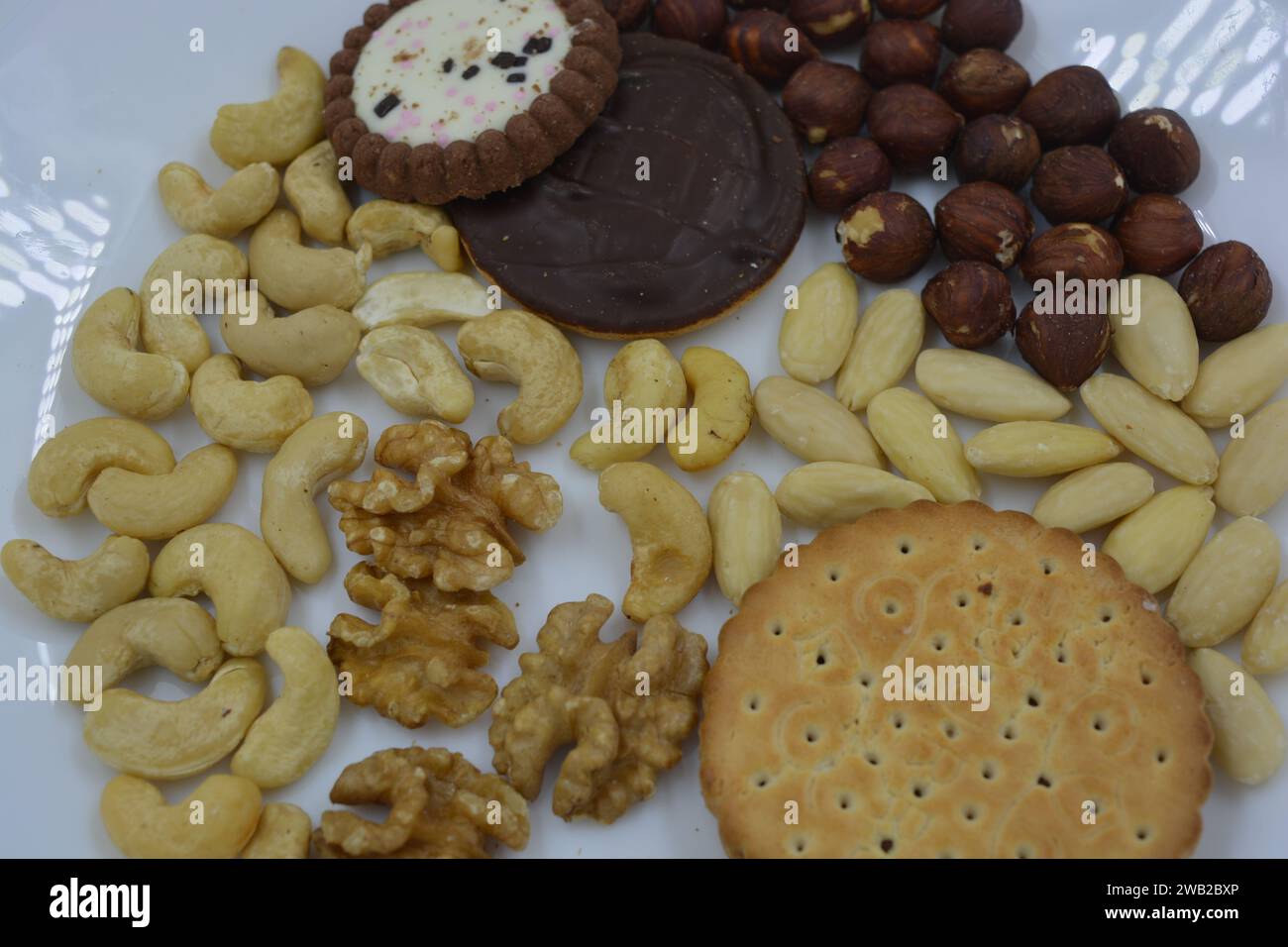 Healthy and wholesome food, snacks, lots of natural nuts: cashews ...