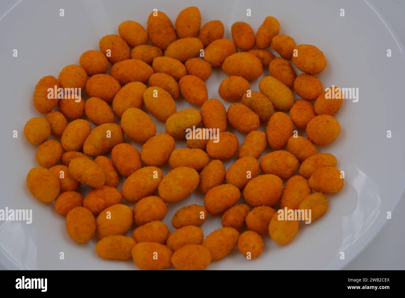 Quick food, snacks, salted battered peanuts and salted casings are ...