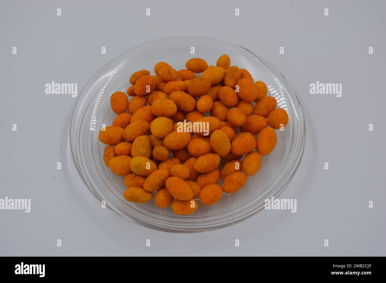 Quick food, snacks, salted battered and salted shell peanuts are placed ...