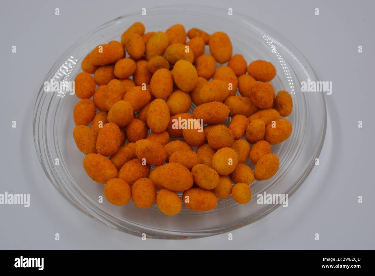 Quick food, snacks, salted battered and salted shell peanuts are placed ...