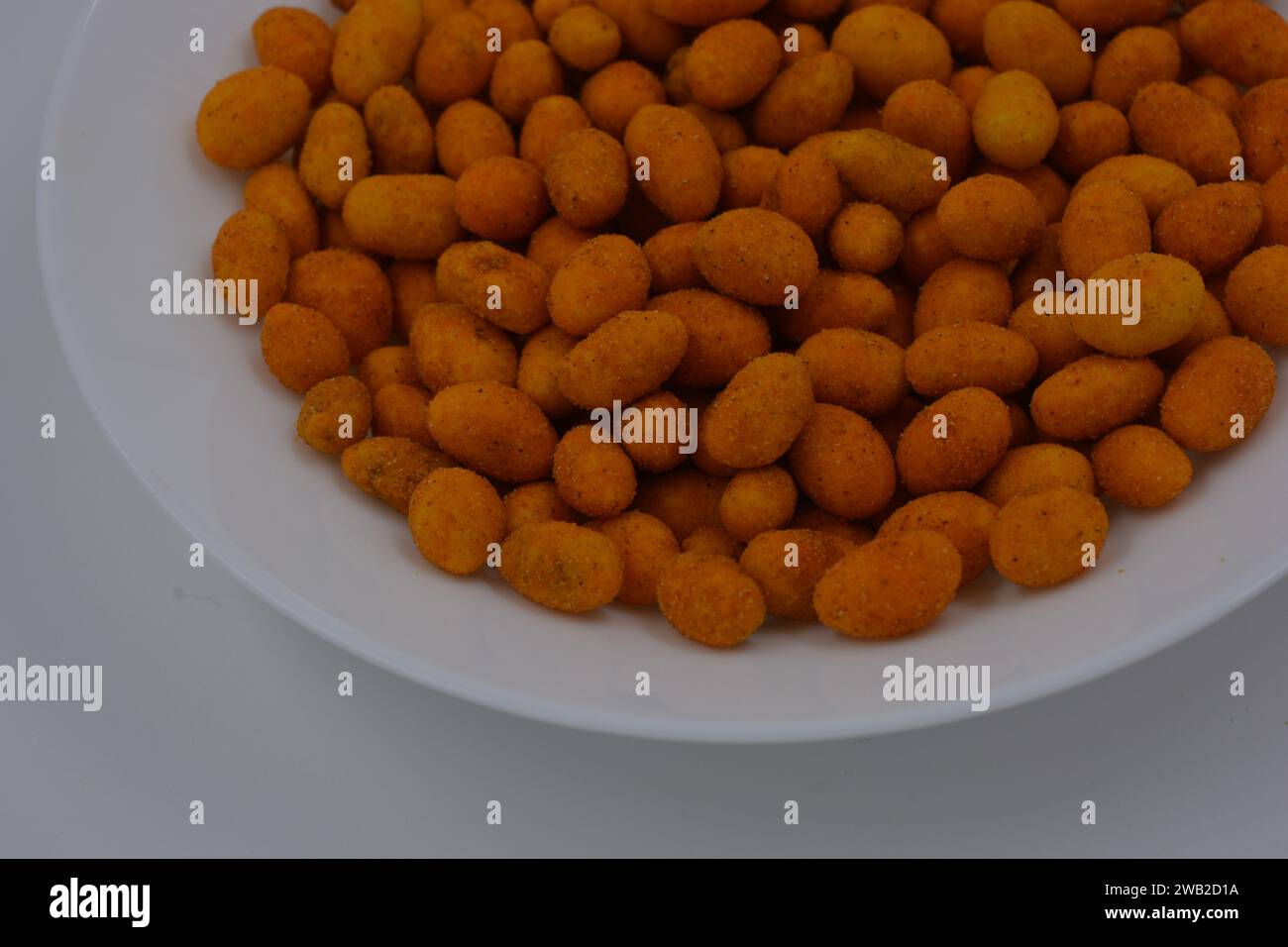 Quick food, snacks, salted battered peanuts and salted casings are ...