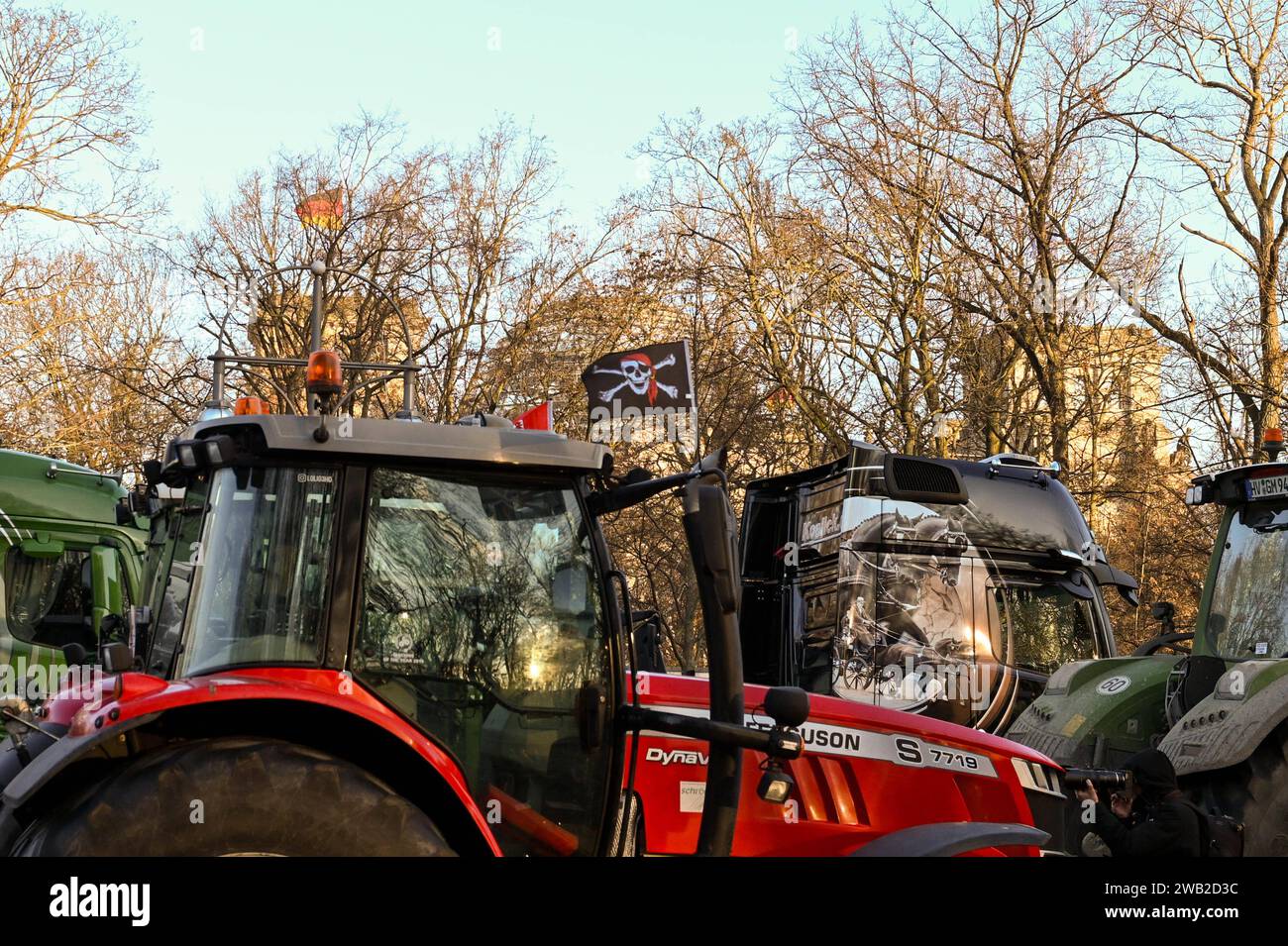 Berlin, Deutschland 08. Januar 2024: Bauernproteste in Berlin - Januar ...