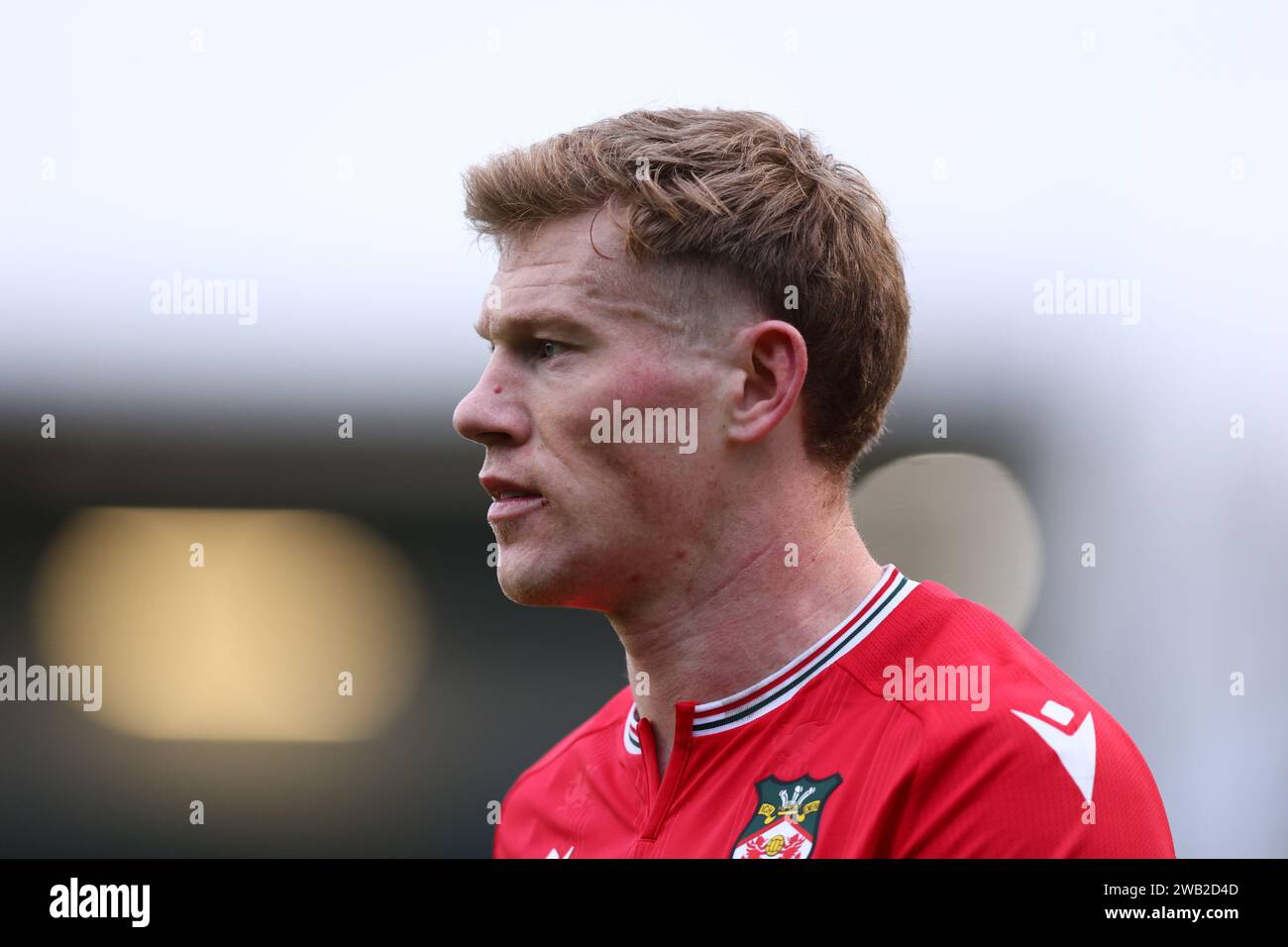 Shrewsbury, UK. 7th Jan, 2024. James McClean of Wrexham during the The ...