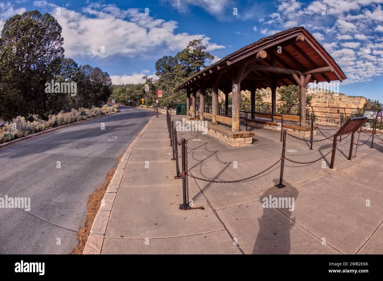 Hermit Road Bus Stop at Grand Canyon Arizona Stock Photo - Alamy