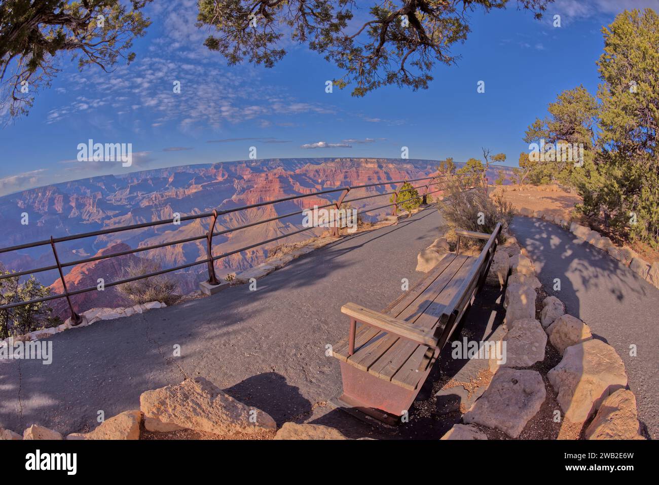 Sitting Bench at Hopi Point at Grand Canyon AZ Stock Photo - Alamy