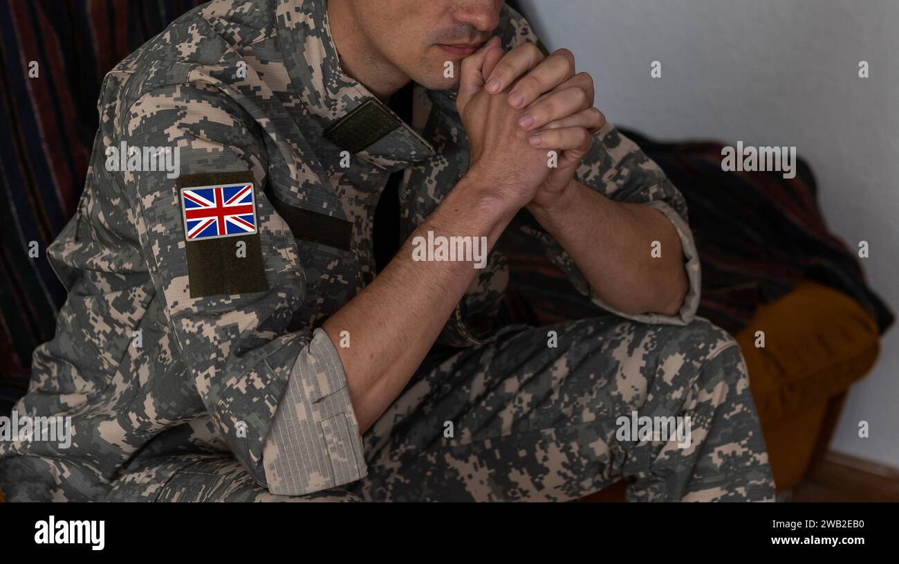 Flag of United Kingdom on military uniform. UK Army. British Armed ...