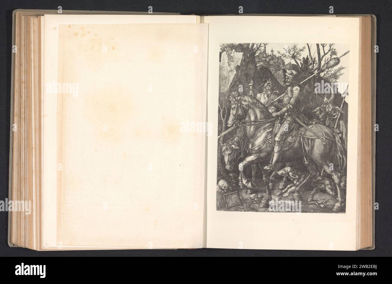 Photo production of a print, representing a knight, death and the devil ...