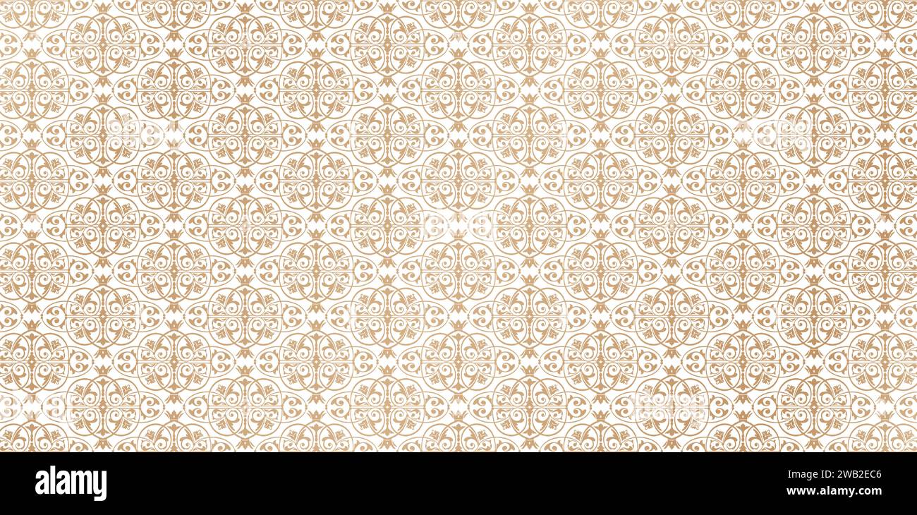 Seamlessly damask wallpapers vintages styles golden patterned vector ...