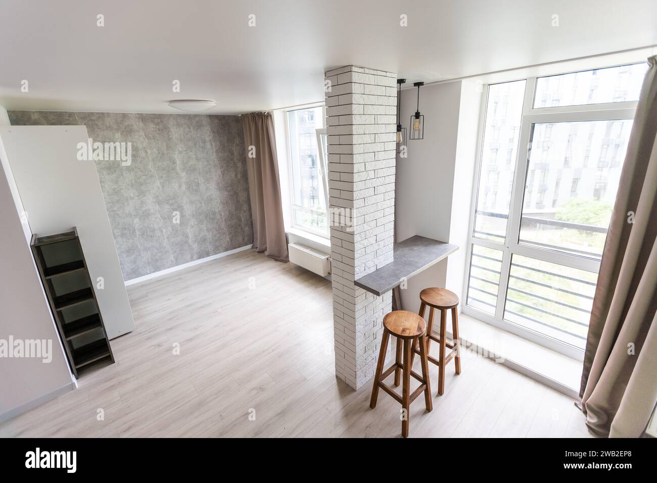 New empty small room in renovated home Stock Photo - Alamy