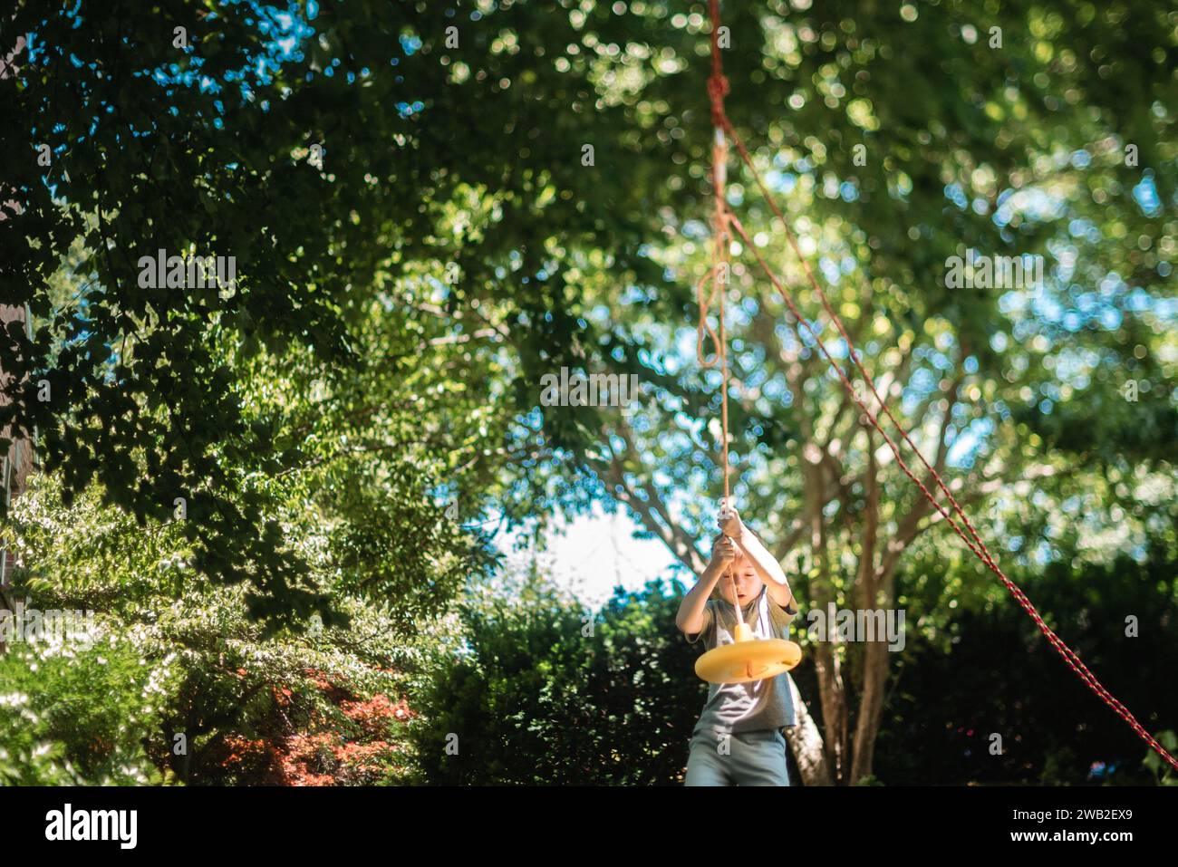 Child jump leaves hi-res stock photography and images - Alamy