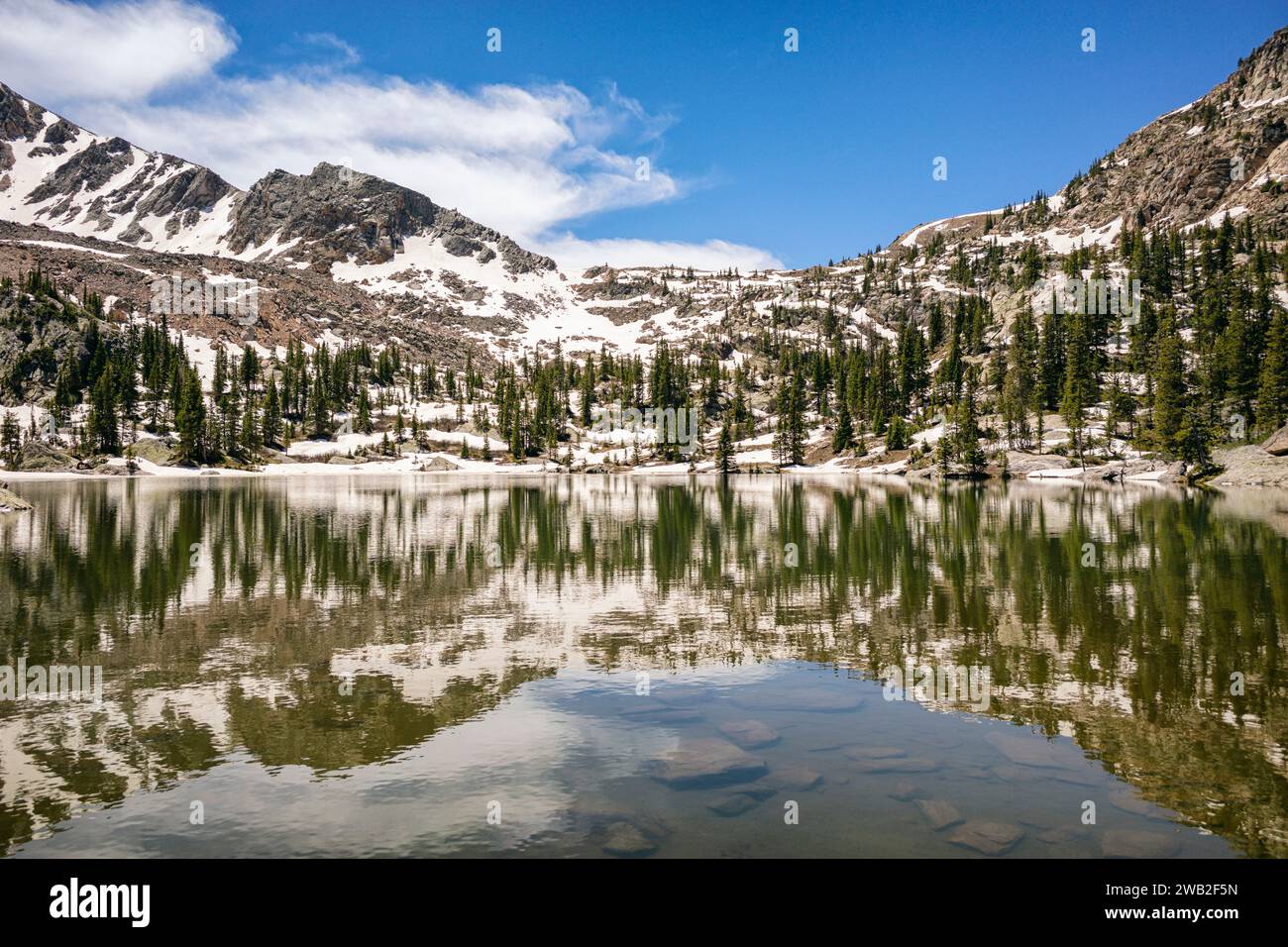 Columbine Lake in the Indian Peaks Wilderness, Colorado Stock Photo - Alamy