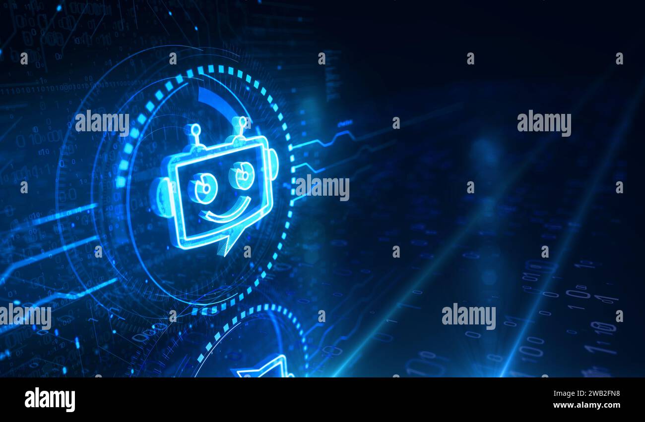 Chatbot Ai Online Assistant Support And Artificial Intelligence Chat Bot Symbol Digital Concept