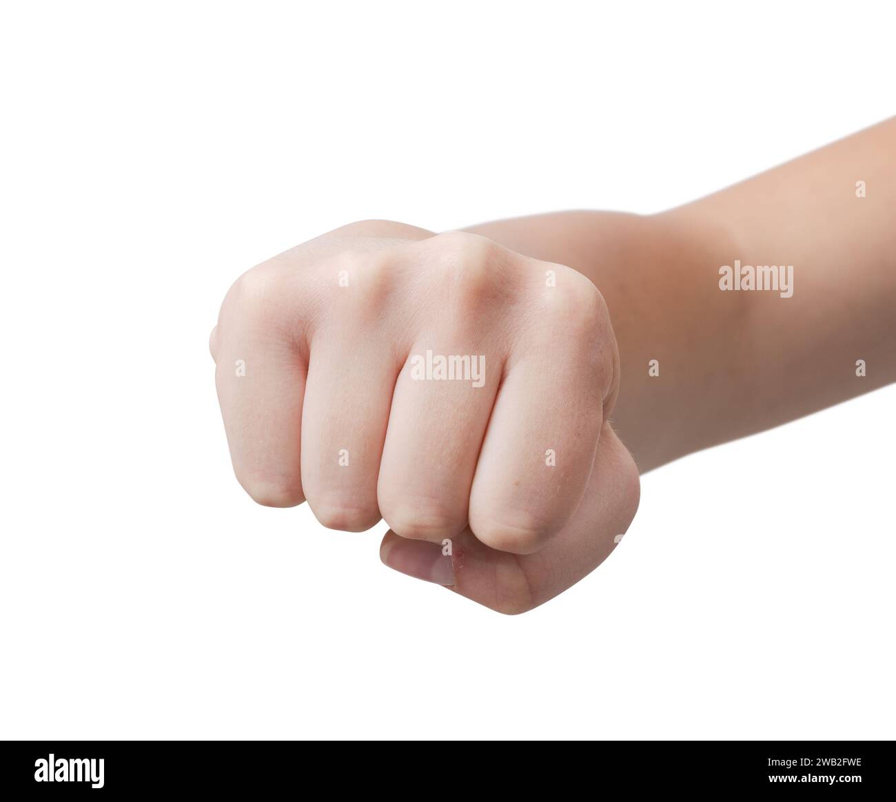 Woman hand making a fist gesture, power and strength concept Stock ...