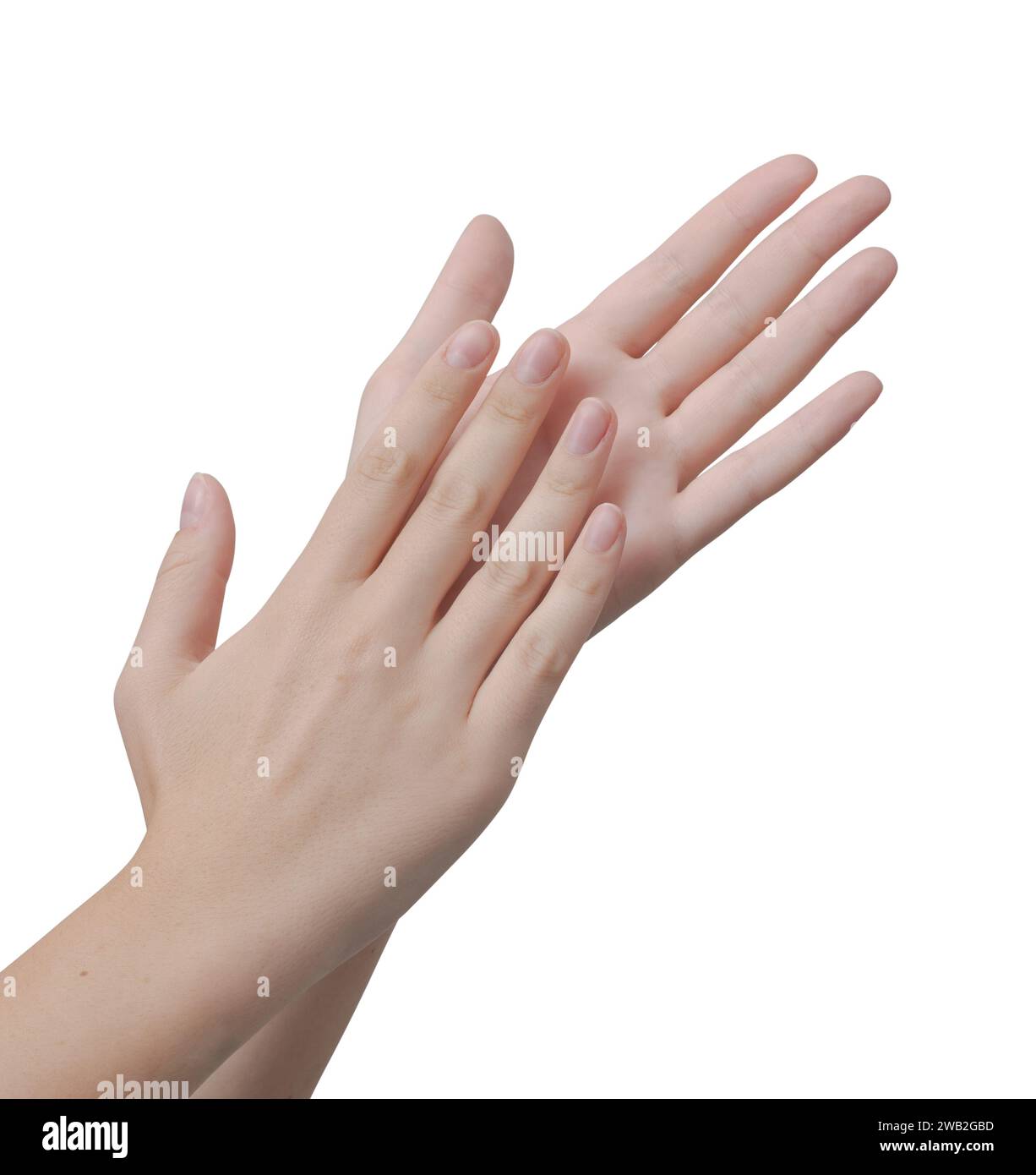 Young woman clapping hands isolated, celebration and success concept ...