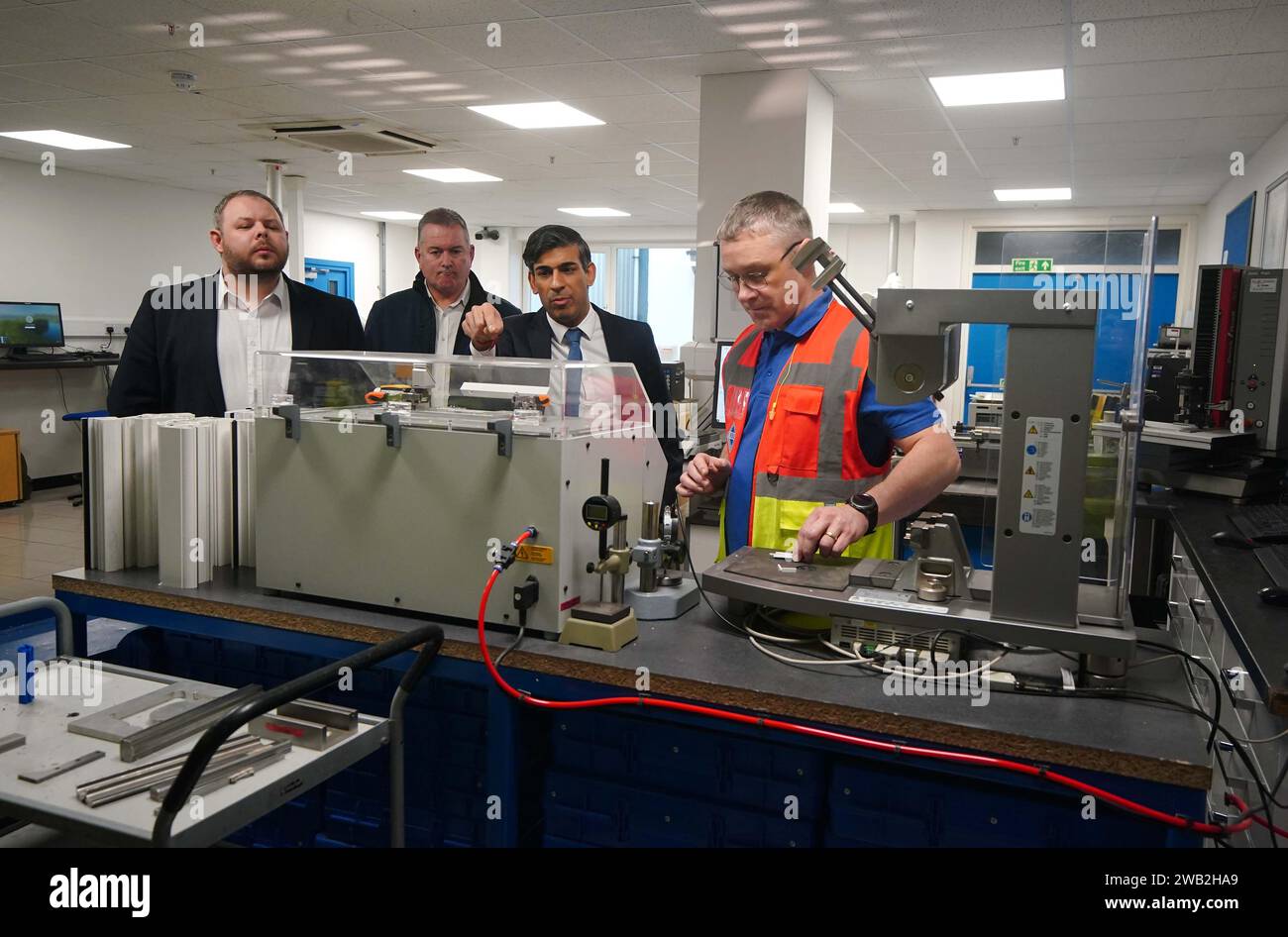 Prime Minister Rishi Sunak (2nd right) with Neil Evans Managing ...