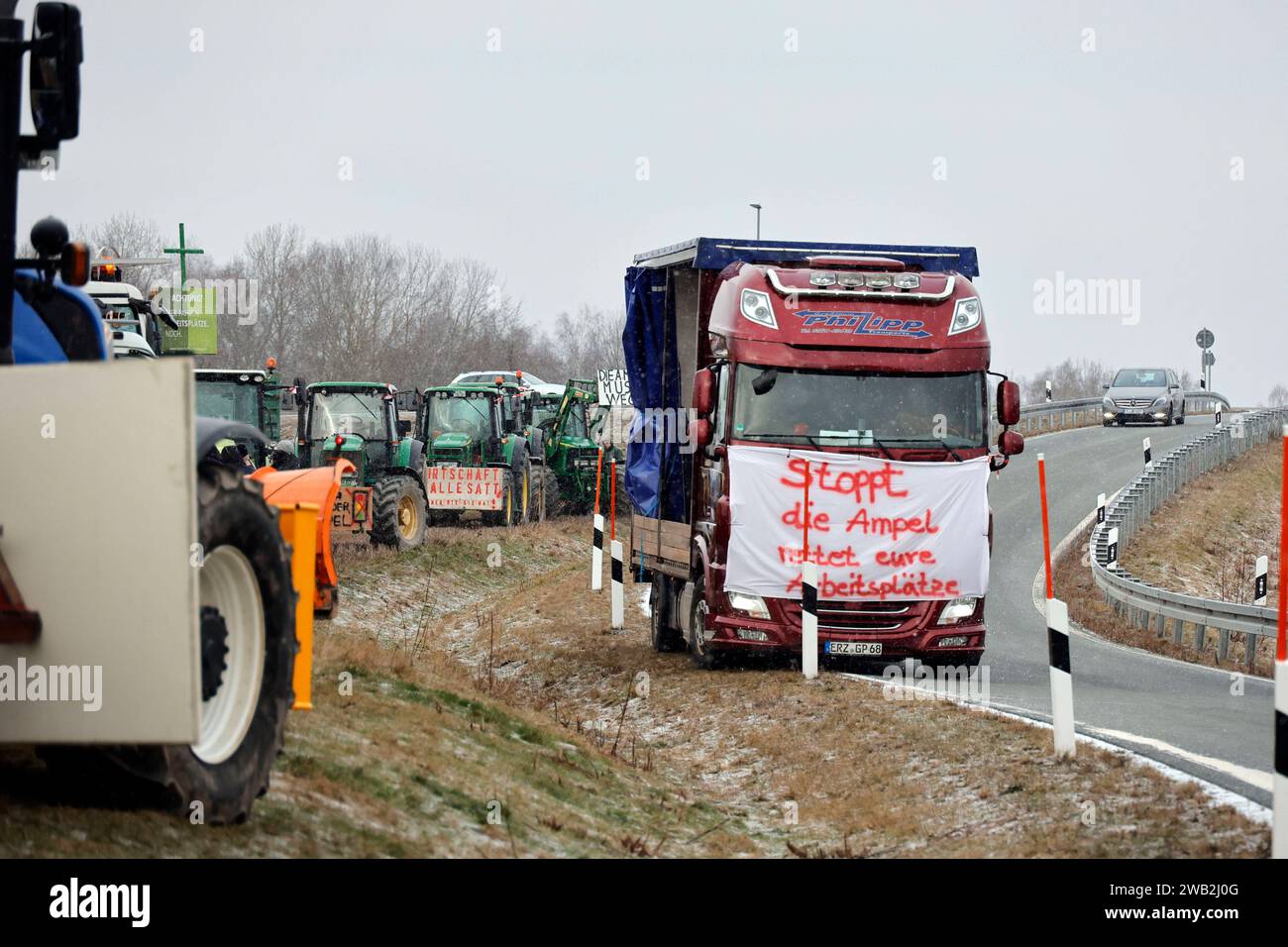 Bauernprotest 08.01.2024, Chemnitz, Politik, Bauernprotest Am 08.01. ...