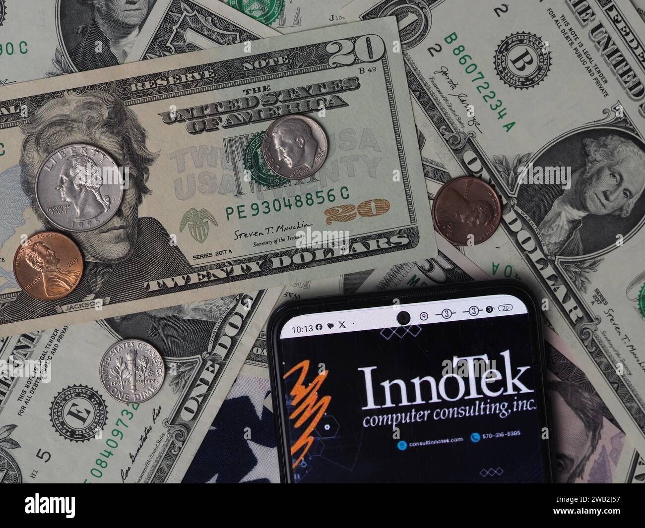 In this photo illustration, a innotek GmbH logo seen displayed on a ...