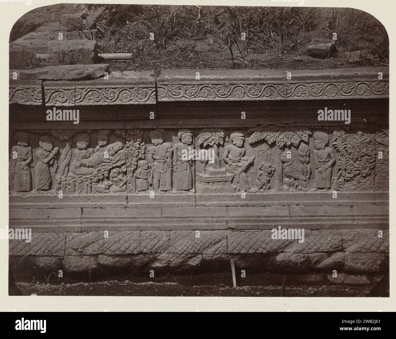 Bass relief on the Pendopo pedestal on the west side of Candi Panataran ...