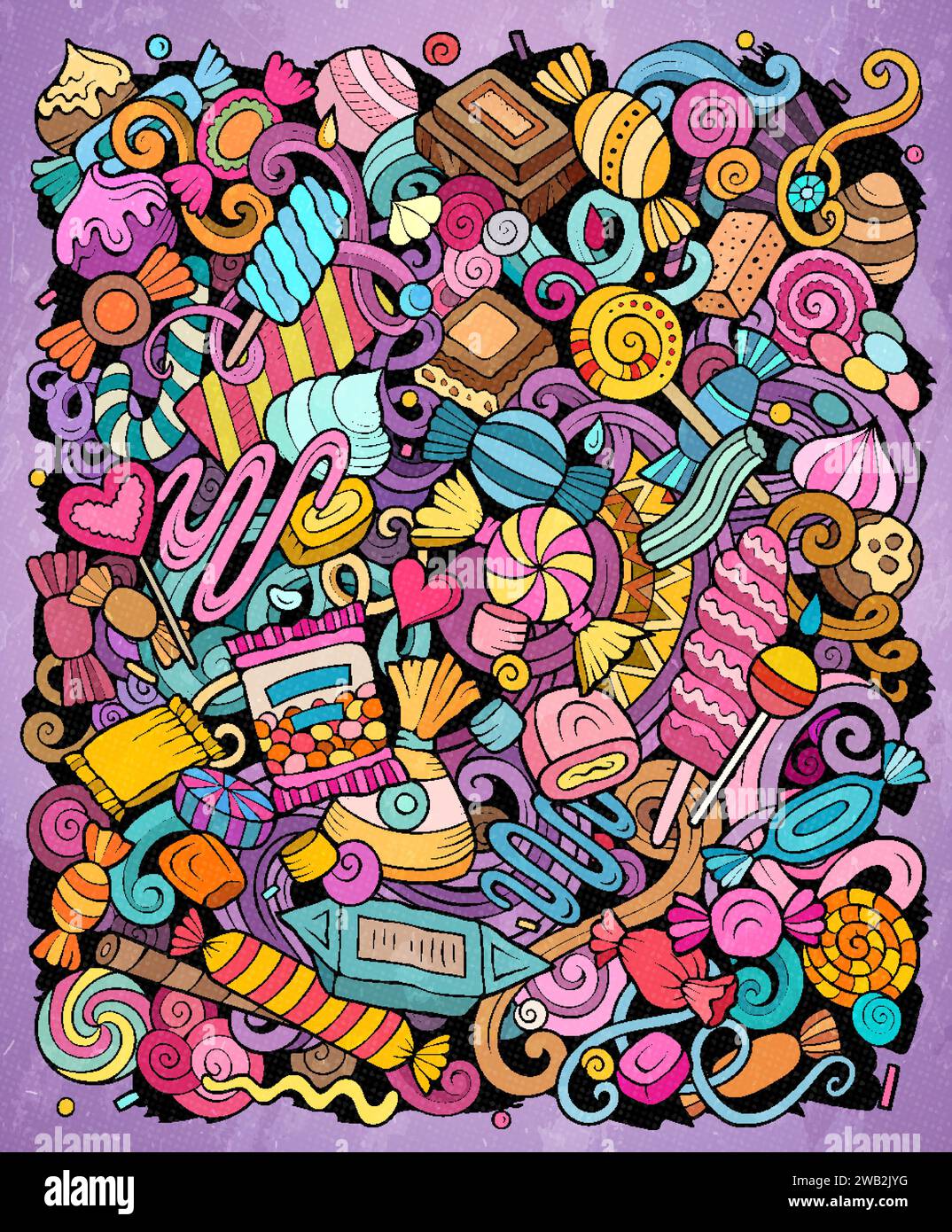 Sweet Candies cartoon vector doodle illustration Stock Vector Image ...