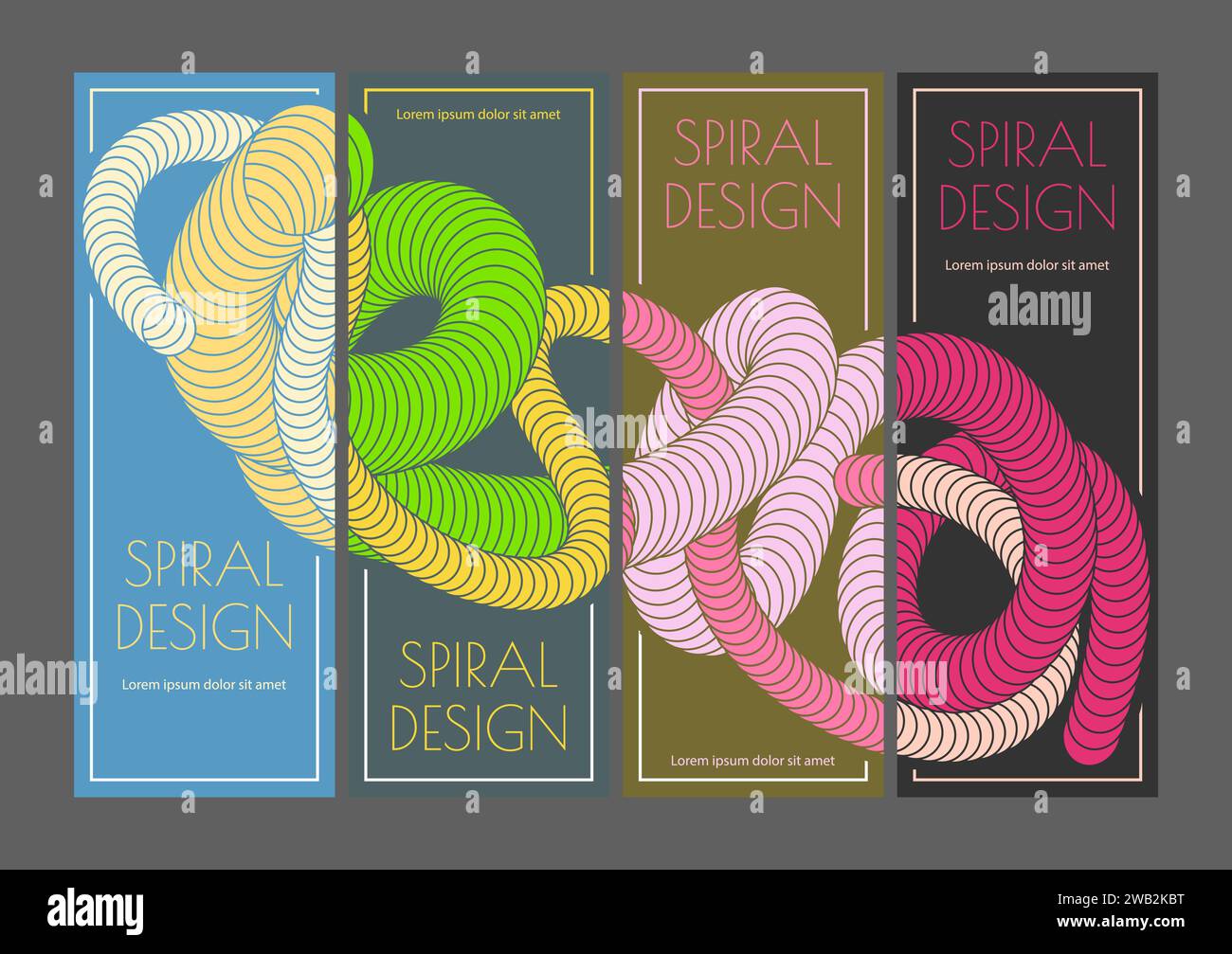 A colorful intertwining spiral. Template of elements for the design of ...