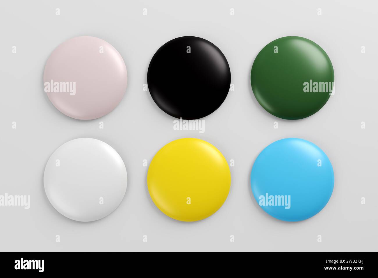 Set of colorful glossy round badges or buttons in various colors for ...