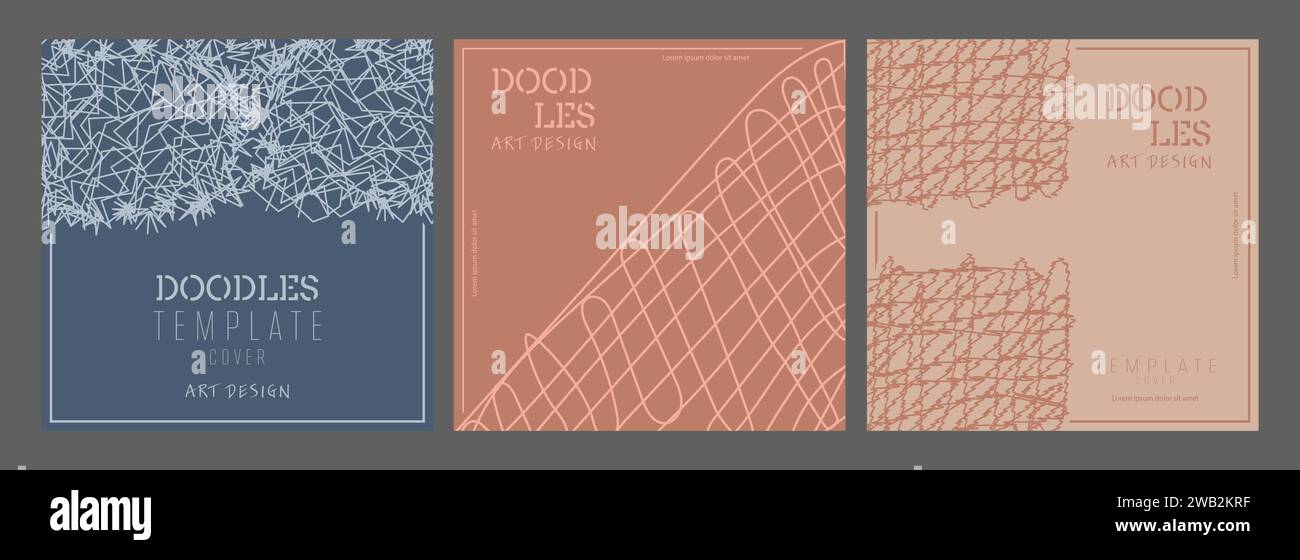 Scribbles. The template of the new trend covers, banners, posters ...