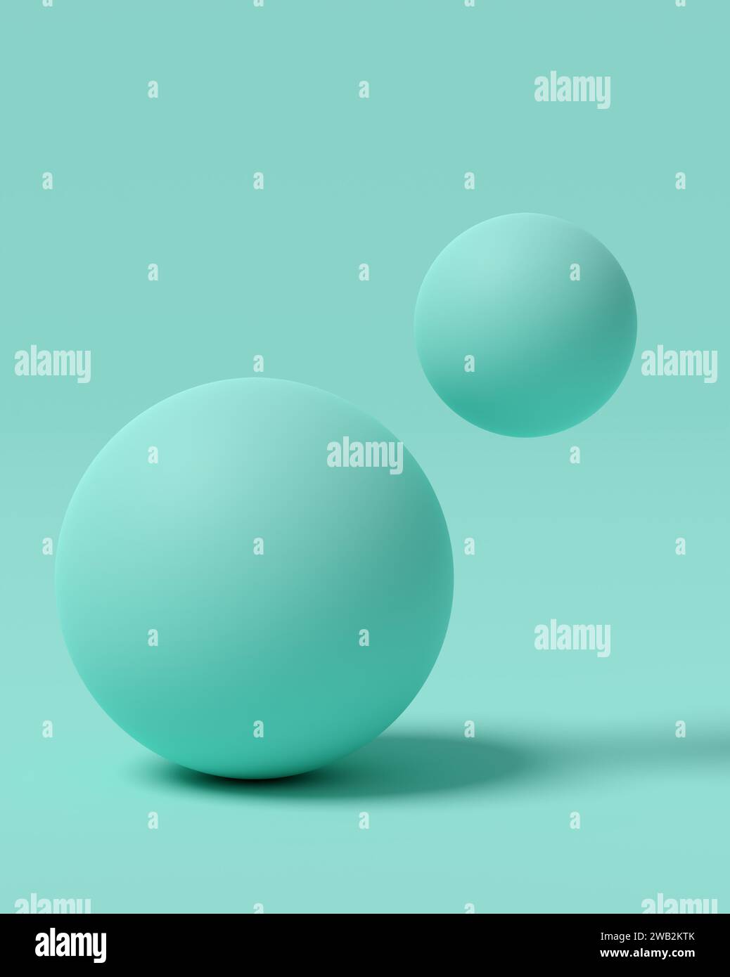 Blue turquoise colored balls or bubbles on bright pastel background ...