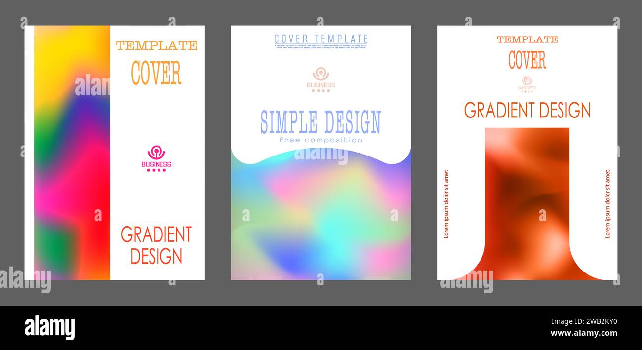 A set of backgrounds with a colorful gradient. Layout for the cover ...