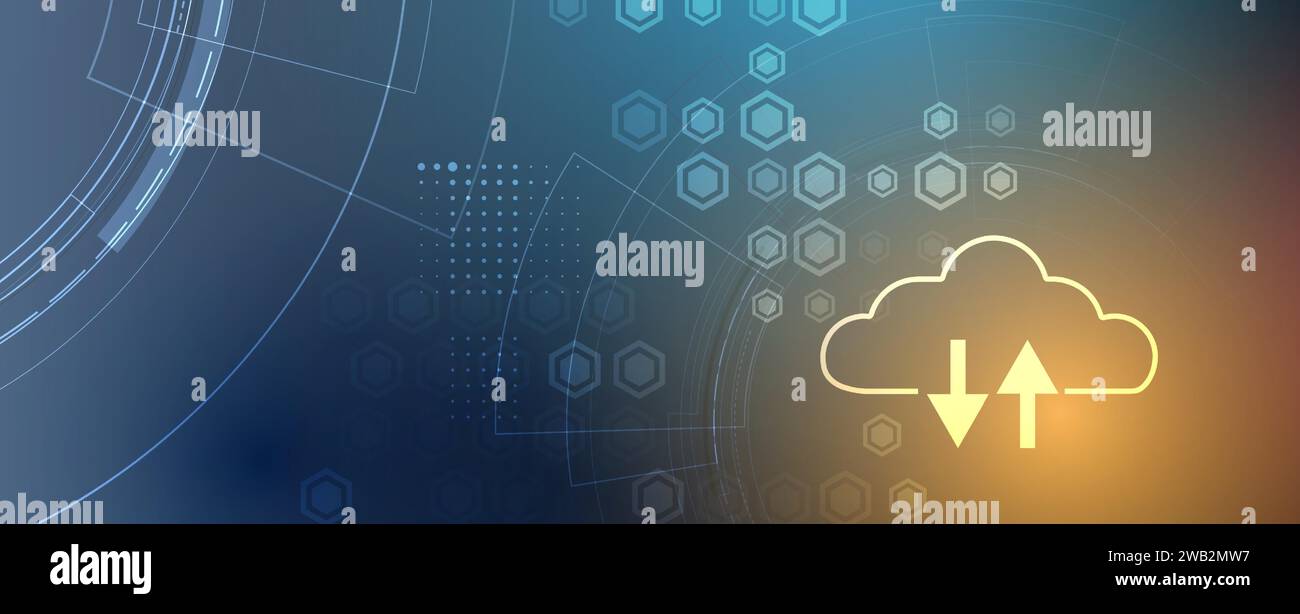 Modern cloud technology. Integrated digital web concept background ...
