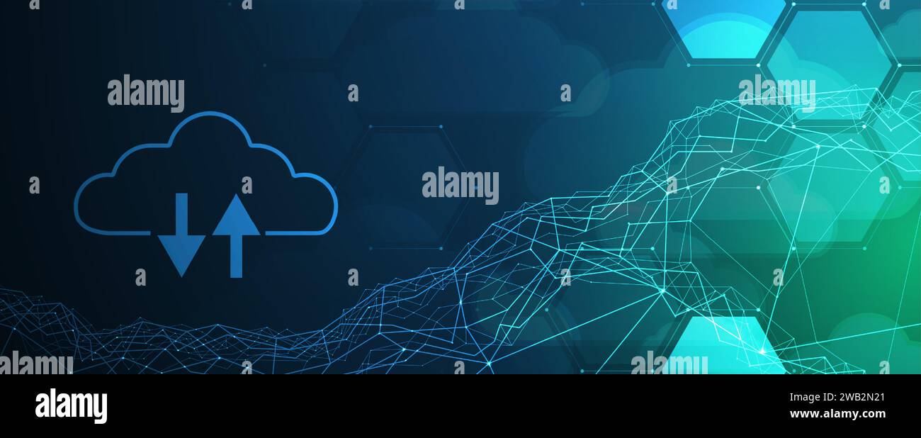 Modern cloud technology. Integrated digital web concept background ...
