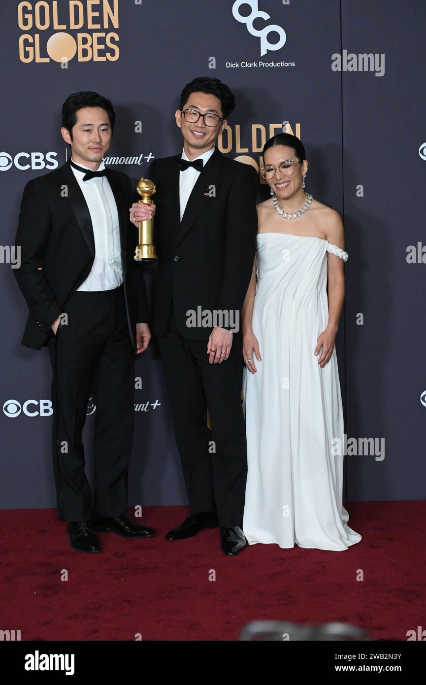 Los Angeles, USA. 07th Jan, 2024. LOS ANGELES, USA. January 07, 2024: Steven Yeun, Lee Sung Jin ...