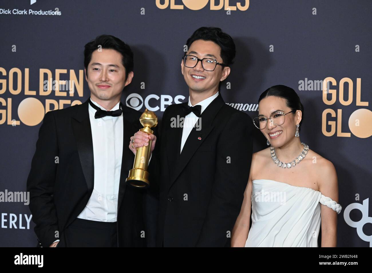 Los Angeles, USA. 07th Jan, 2024. LOS ANGELES, USA. January 07, 2024: Steven Yeun, Lee Sung Jin ...