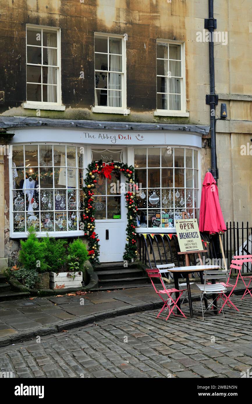 The Abbey Deli cafe, Bath, Somerset Stock Photo - Alamy