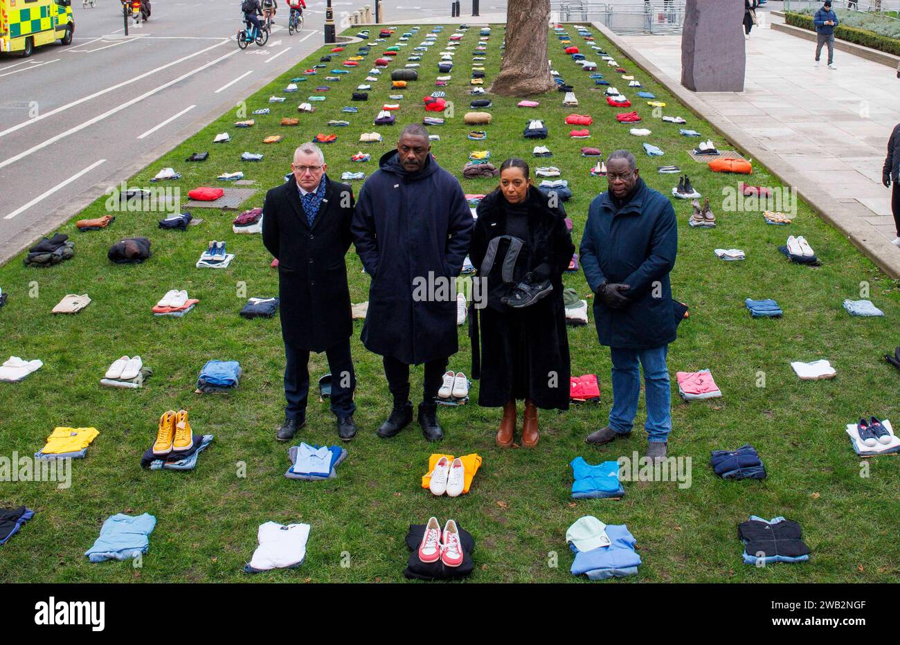 London, UK. 8th Jan, 2024. Patrick Green, Idris Elba, Yemi Hughes and ...
