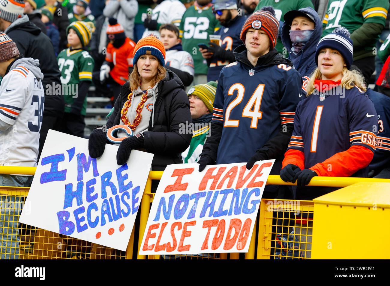 Chicago Bears fans before an NFL football game against the Green Bay ...