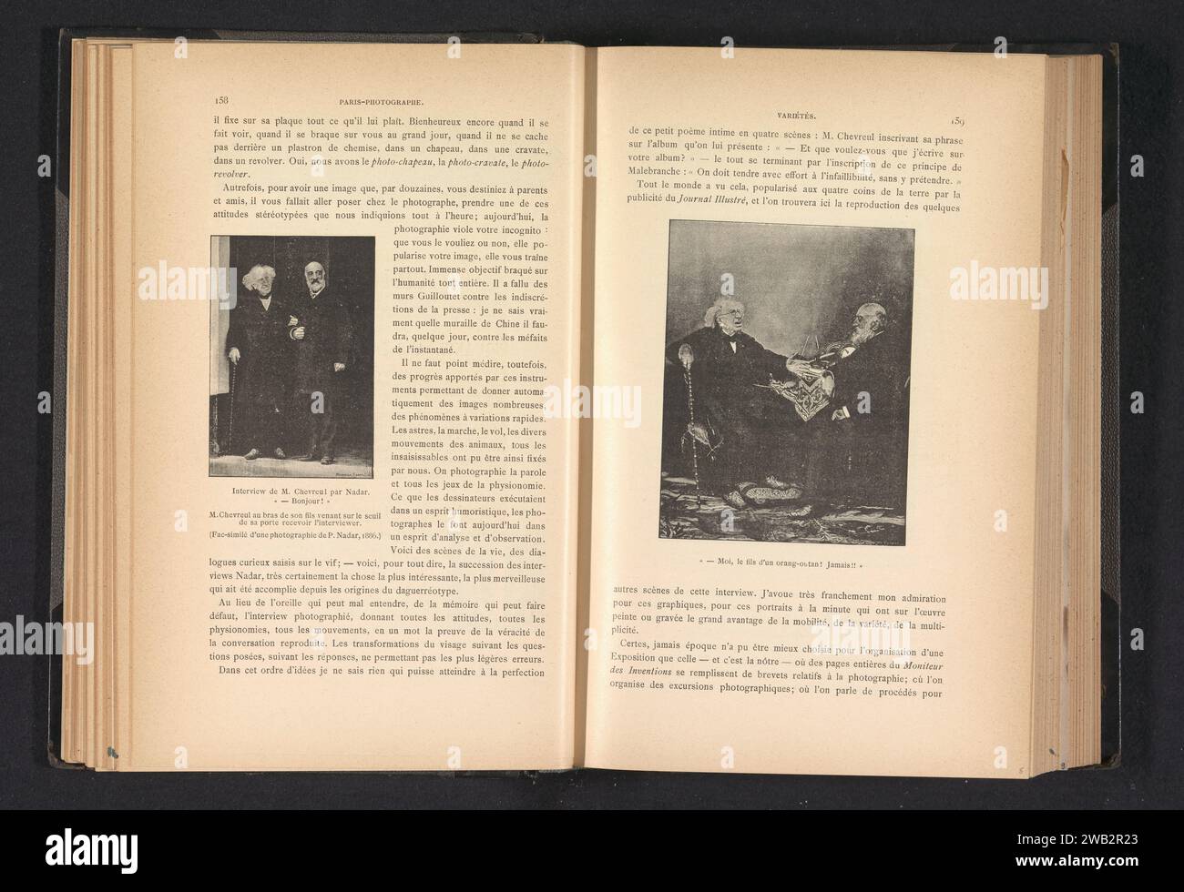 Michel Eugène Chevreul en Paul Nadar Prattend aan Tafel, Paul Nadar ...