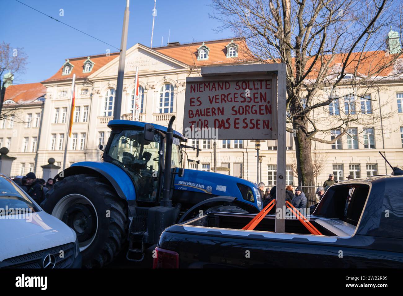 German Farmers Demonstration in Potsdam 08.01.24 Stock Photo - Alamy