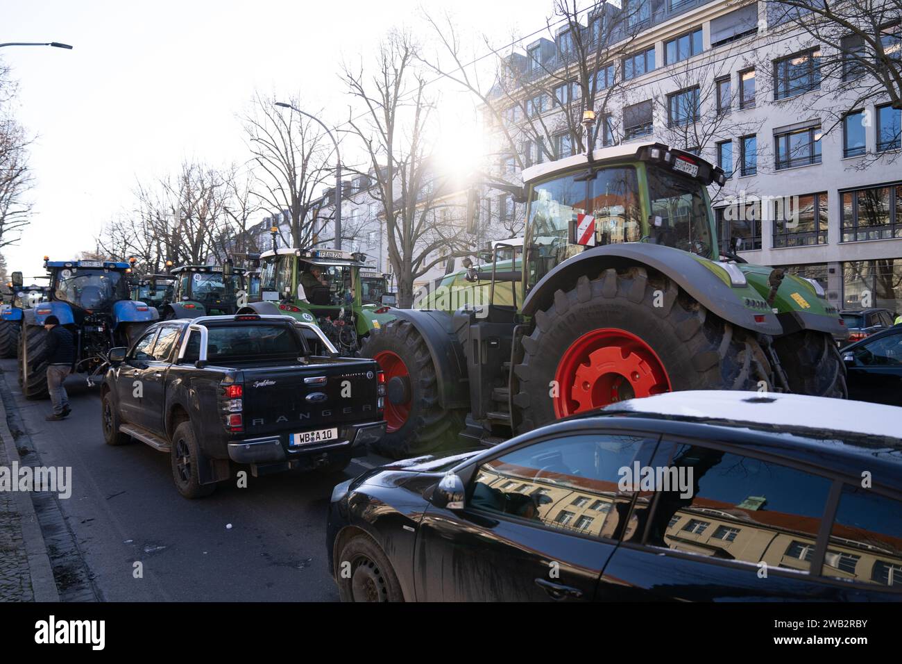German Farmers Demonstration in Potsdam 08.01.24 Stock Photo - Alamy