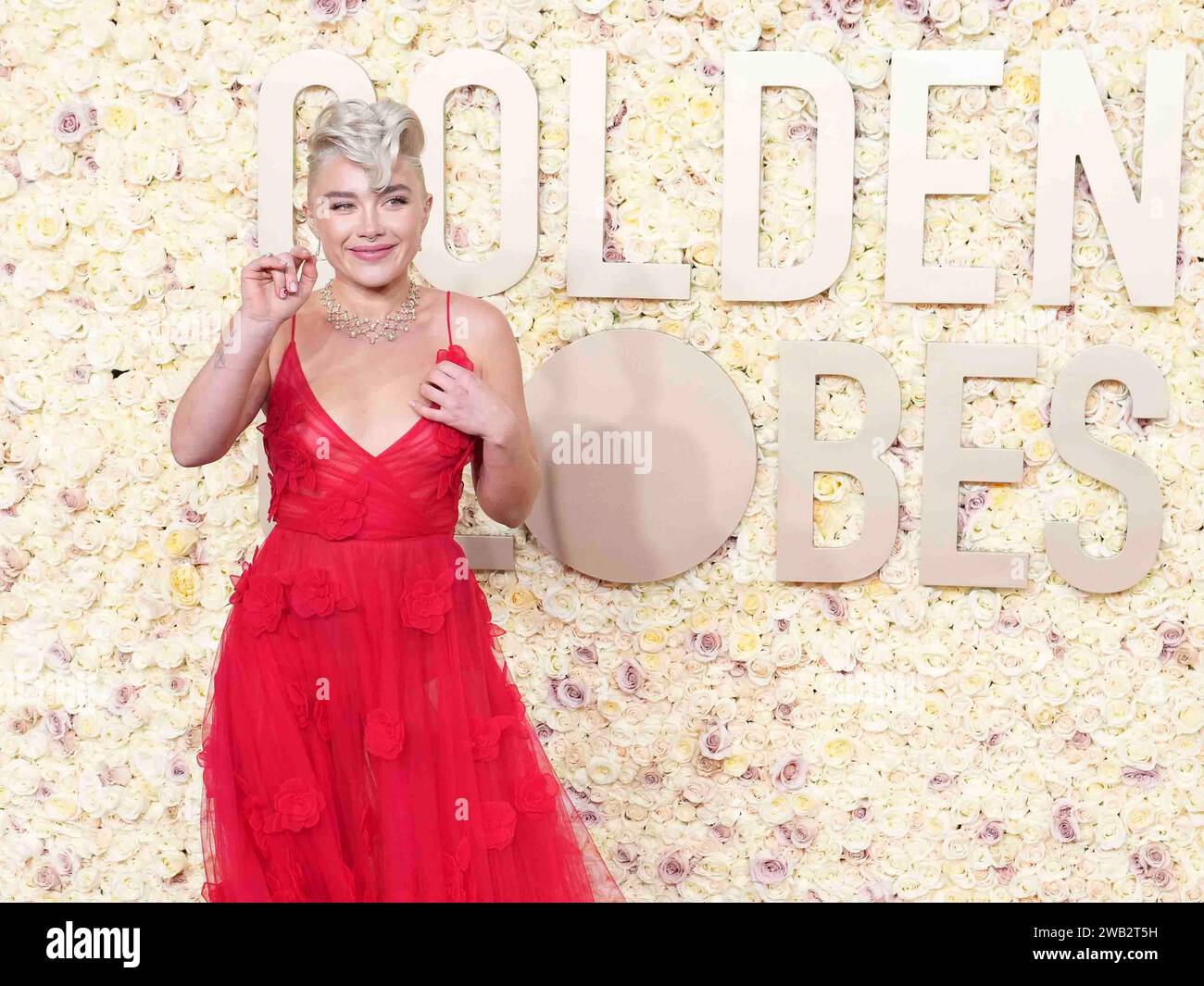 Los Angeles, USA. 07th Jan, 2024. Florence Pugh attends the arrivals of ...